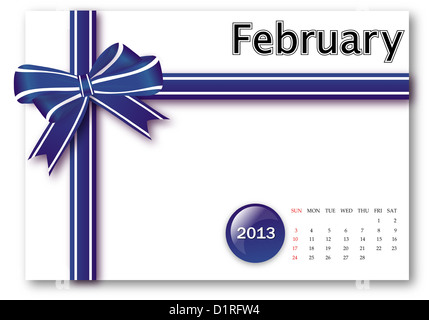 February of 2013 calendar for tag design Stock Photo - Alamy