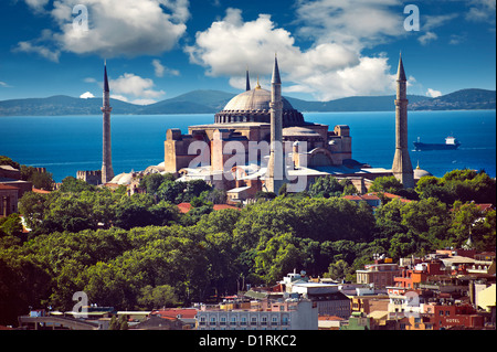 The exterior of the 6th century Byzantine (Eastern Roman) Hagia Sophia ...