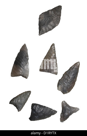 Flint-knapped arrow heads Stock Photo - Alamy