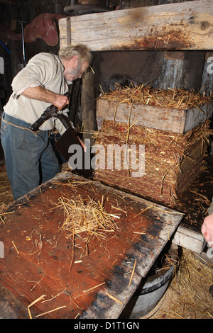 Roger Parris making traditional Cider in Devon with a 200 year old ...
