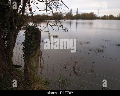 Flooding in the countryside, rivers flooding and footpaths Stock Photo ...