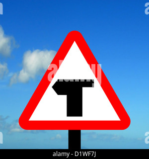 T junction with priority over vehicles from the right road sign on ...