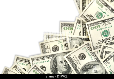 Collage of money isolated on a white background Stock Photo - Alamy