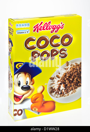 box of Kellogg's Coco Pops cereals, breakfast cereal isolated on white ...