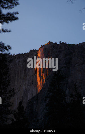 HORSETAIL FALL EL CAPITAN YOSEMITE NATIONAL PARK CALIFORNIA USA Stock ...
