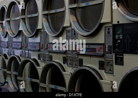 Coin operated laundry machines at a laundromat at Casini Ranch ...