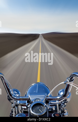 The view over the handlebars of motorcycle Stock Photo - Alamy