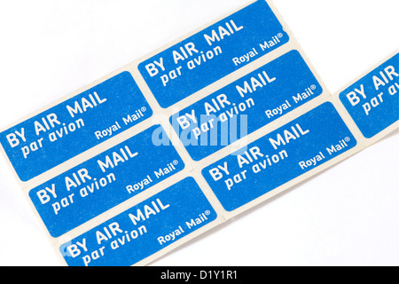 Royal Mail Air Mail Stickers Par Avion Labels Airmail Stock Photo - Alamy