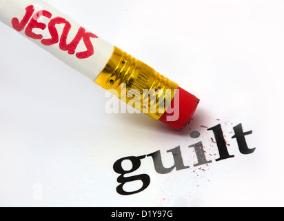 concept of Jesus erasing guilt, using an eraser as analogy Stock Photo ...