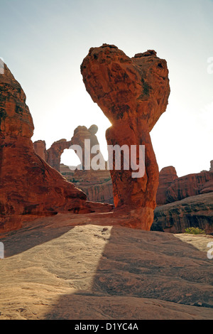 Molar Rock and Angel arch, Needles District, Canyonlands National Park ...