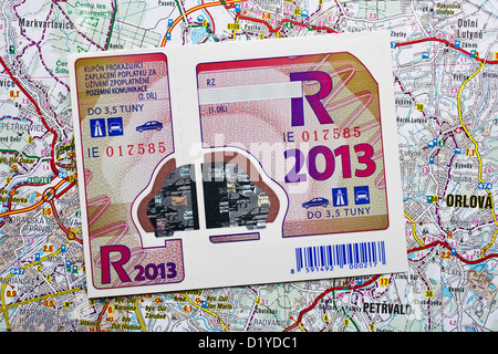 Czech Highway Vignette 2013 in Prague Czech Republic on January 2 2013 ...