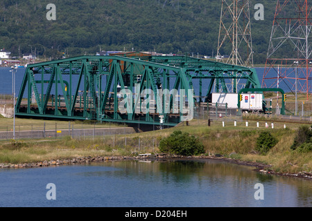 Iron bridge over the Canso Causeway, Nova Scotia, Canada Stock Photo ...