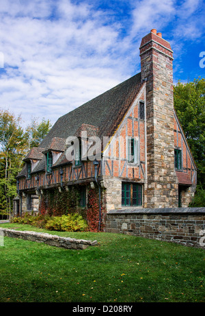 Tudor style gatehouse located by Jordon Pond within Acadia National ...