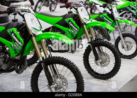 Kawasaki motorcycles on display at the Washington Motorcycle Show Stock ...