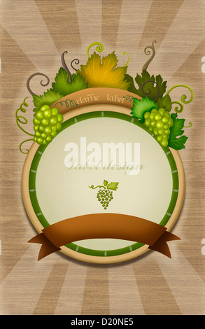 label design of grape vine Stock Photo - Alamy