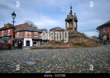Lymm cross in the centre of Lymm village Cheshire in winter with Stock ...