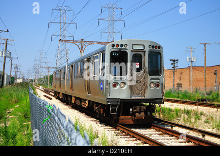 CTA Yellow Line Skokie Swift end of the line train station with the ...