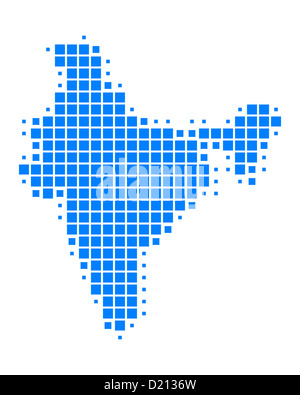 Square dots pattern map of India. Dotted pixel map with national flag ...