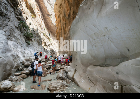 Tourists at Saklikent Gorge near Tlos and Fethiye, Lycian coast, Lycia ...