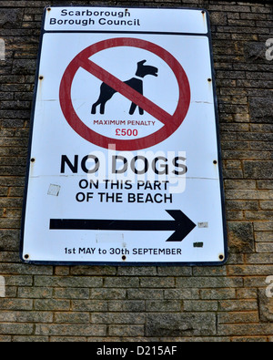 Sign Forbidding Dogs on Beach, Bacton, Norfolk, England, UK, GB Stock ...