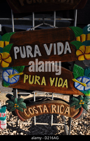 Playa Tamarindo, Costa Rica: 'pura vida' signs Stock Photo - Alamy