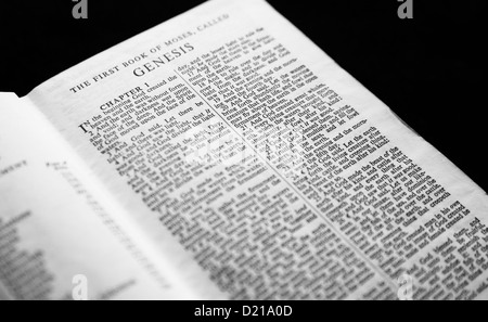 The first page of the Holy Bible Genesis and the beginning God creates ...