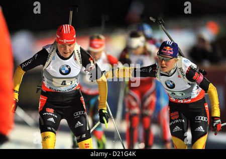 Tina Bachmann of Germany at the shooting range during the 15 km ...