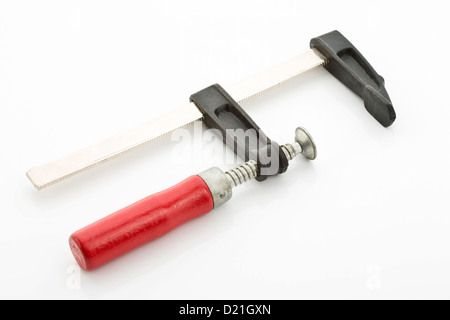 Close up of bench vice on white background Stock Photo - Alamy
