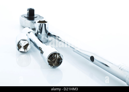 Torque wrench with dynamometric key on white background Stock Photo - Alamy