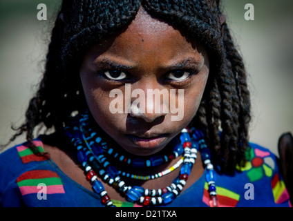Young Afar Tribe Girl, Assaita, Afar Regional State, Ethiopia Stock ...