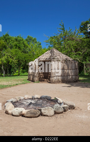 Indigenous tribe huts, at Centro Ceremonial Indigena de Tibes, Ponce ...