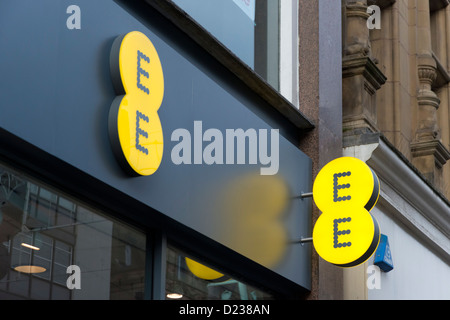 Sign for mobile phone shop EE Stock Photo - Alamy