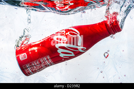 Coke bottle splash in cold water Stock Photo: 52528063 - Alamy