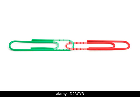 Close up of Two Linked Paper Clips Stock Photo - Alamy
