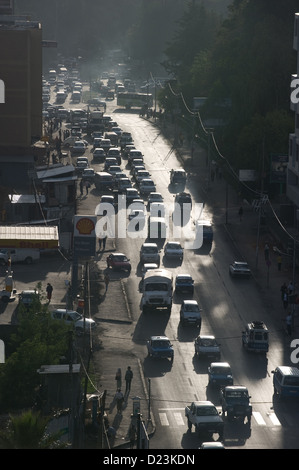 Addis Ababa Ethiopia taxis cars and huts by the roadside Stock Photo ...