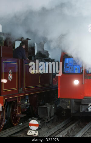 Circle Line train at Farringdon Tube Station London England Stock Photo ...