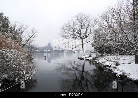 Snow View of West Lake, Hangzhou Stock Photo - Alamy