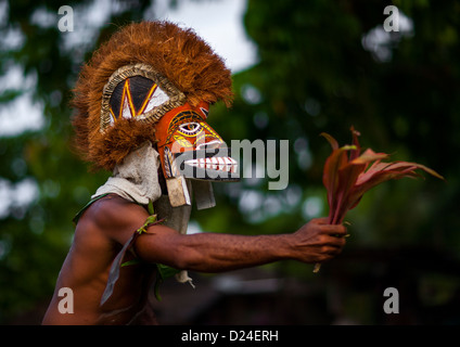 Malagan Tatuana Masks Dance, New Ireland Island, Papua New Guinea Stock ...