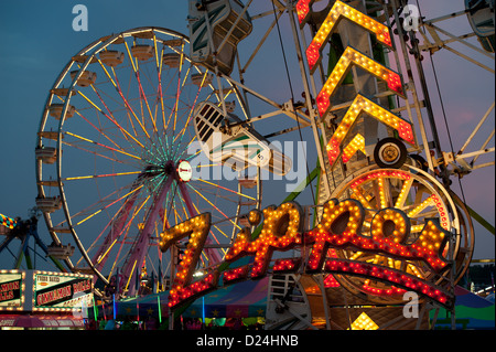 Amusement park at the Maryland State Fair, Timonium MD Stock Photo ...