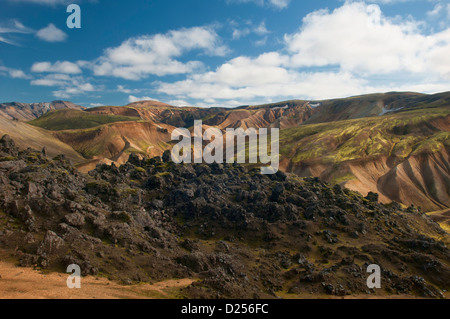the beautiful rhyolite mountains and scenery of Landmannalaugar ...