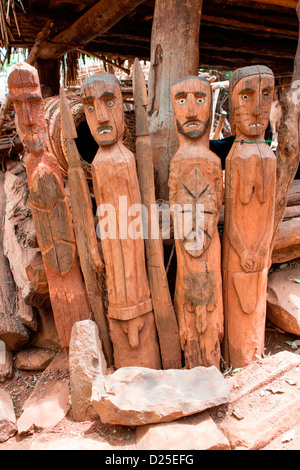 Traditional Wagas Statues in the Konso Tribe Village also known as an ...