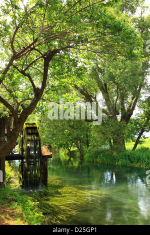 Water mill and river, Azumino, Nagano, Japan Stock Photo - Alamy
