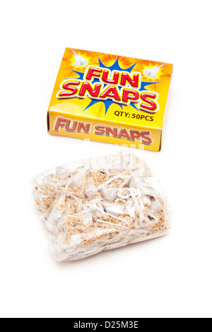 Box of Fun snaps novelty fireworks isolated on a white studio ...