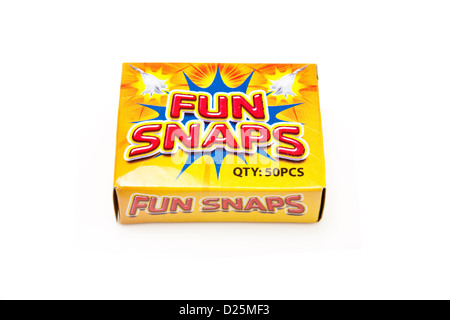 Box of Fun snaps novelty fireworks isolated on a white studio ...