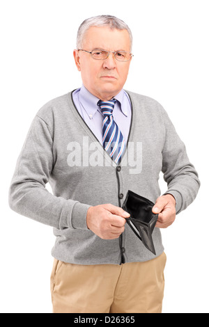 man holding empty pocket, isolated over white background Stock Photo ...