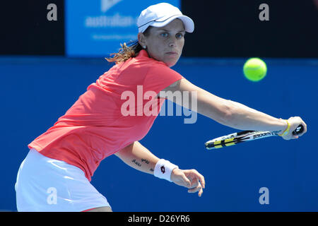 Romina Oprandi of Switzerland returns in her match against Kim ...