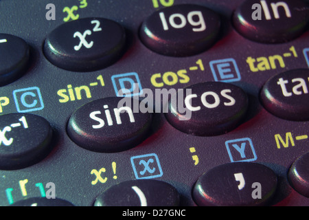 trigonometry functions push buttons of scientific calculator; focus on ...