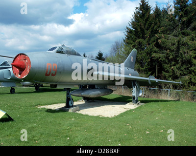 Preserved Sukhoi Su-7 fighter-bomber of the Czech Air Force Stock Photo ...