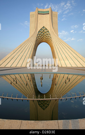 The Azadi Tower, or King Memorial Tower, is the symbol of Teheran, Iran ...