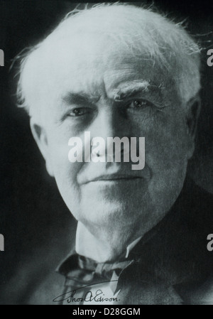 Portrait of Thomas Alva Edison, the famous American inventor known for ...